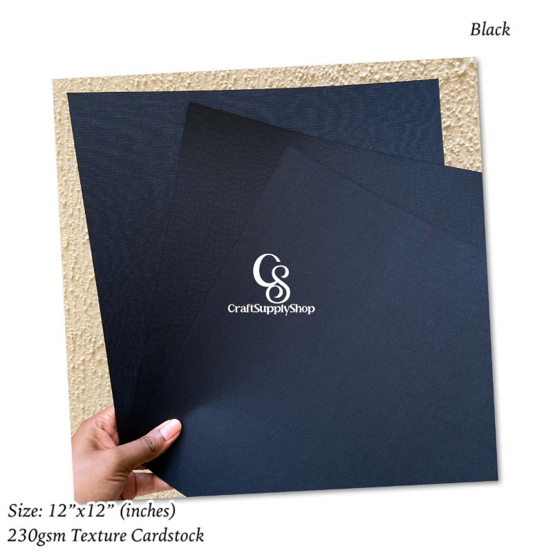 230gsm Black Textured Cardstock – 1pc - CraftSupplyHQ