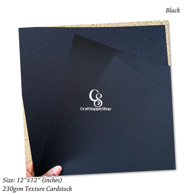 230gsm Black Textured Cardstock – 1pc - CraftSupplyHQ