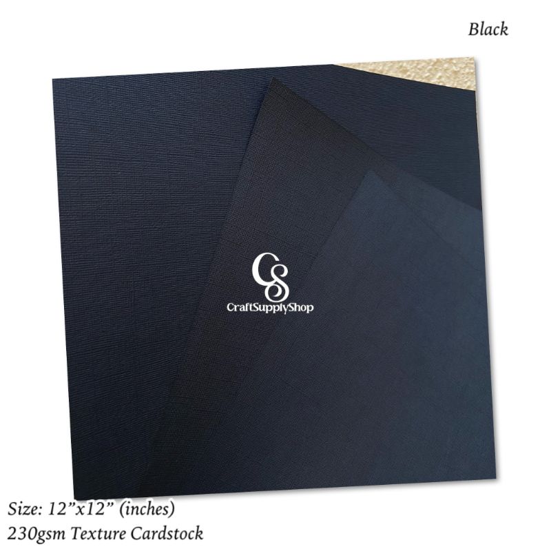 230gsm Black Textured Cardstock – 1pc - CraftSupplyHQ