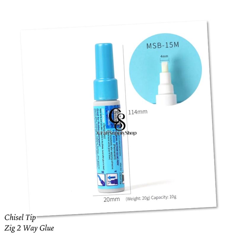 Zig Kuretake 2 way Glue – Chisel Tip - CraftSupplyHQ