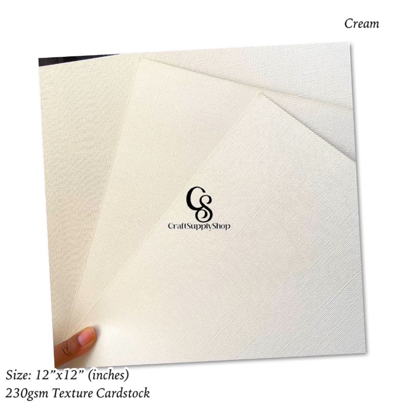 230gsm Cream Textured Cardstock – 1pc - CraftSupplyHQ