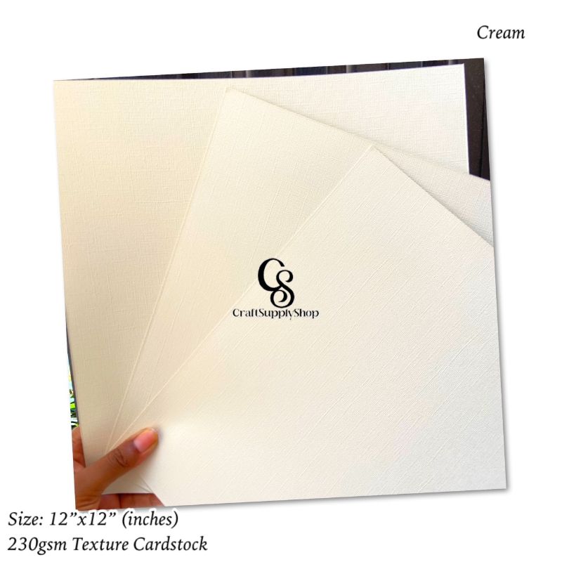 230gsm Cream Textured Cardstock – 1pc - CraftSupplyHQ