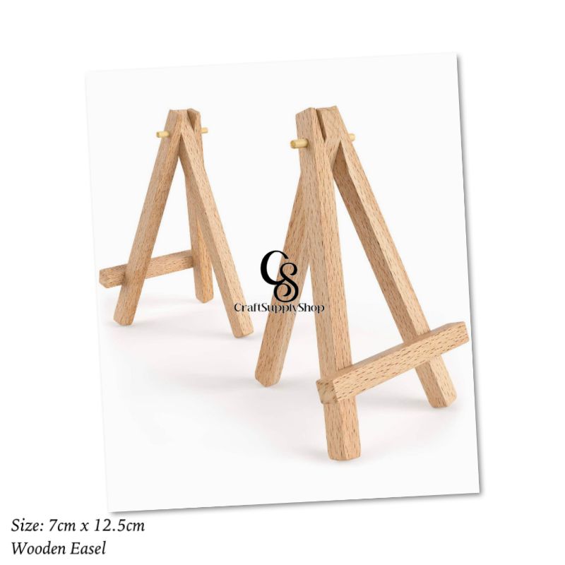 Mini Wooden Easel Stand – 7cm x 12.5cm - CraftSupplyHQ