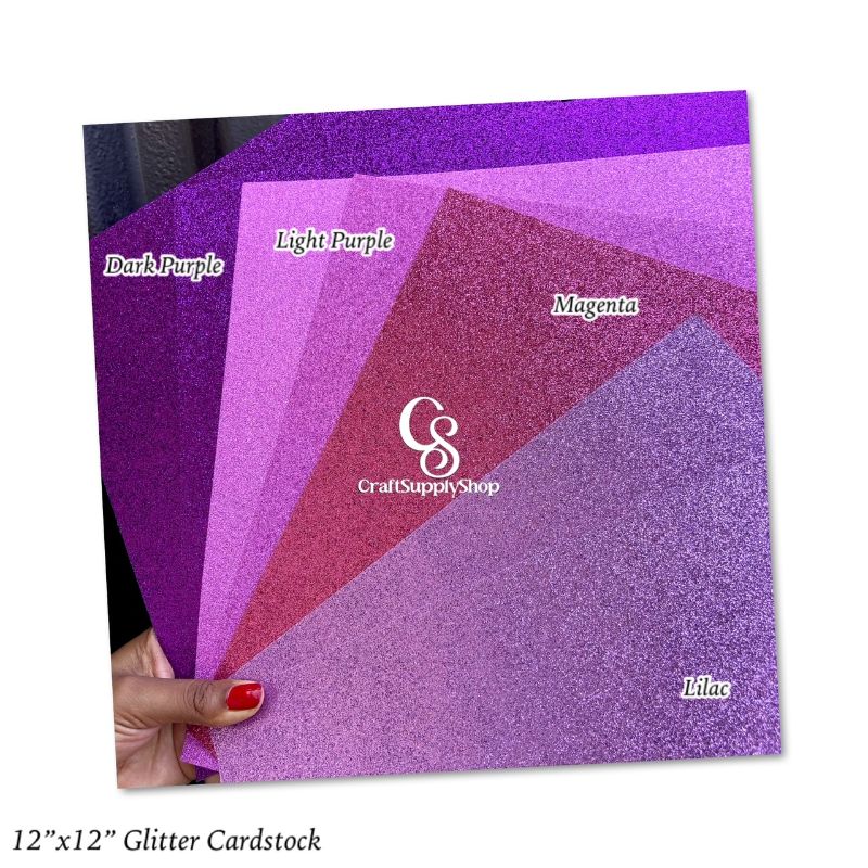 300gsm Lilac Glitter Cardstock – 1pc - CraftSupplyHQ