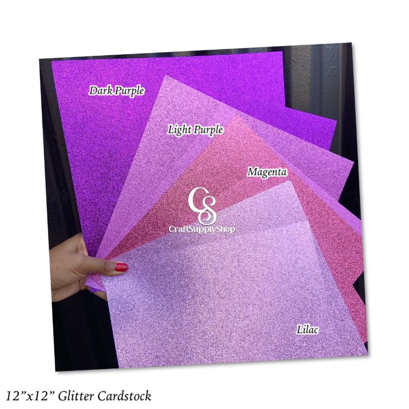 300gsm Lilac Glitter Cardstock – 1pc - CraftSupplyHQ