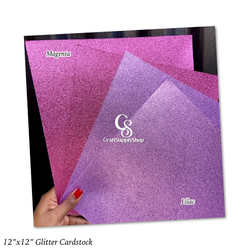 300gsm Lilac Glitter Cardstock – 1pc - CraftSupplyHQ