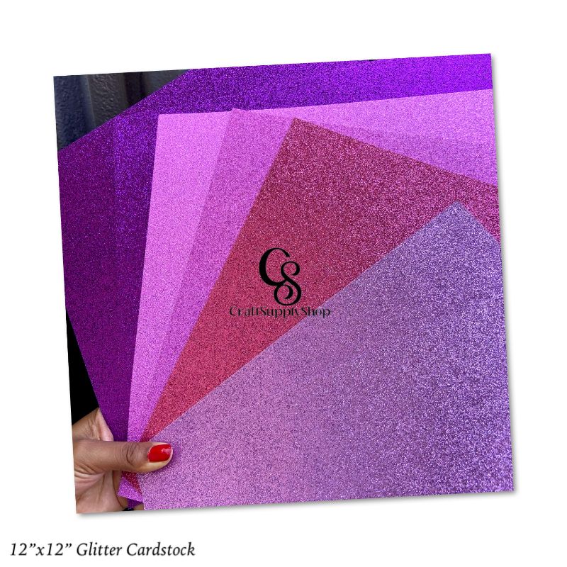 300gsm Lilac Glitter Cardstock – 1pc - CraftSupplyHQ