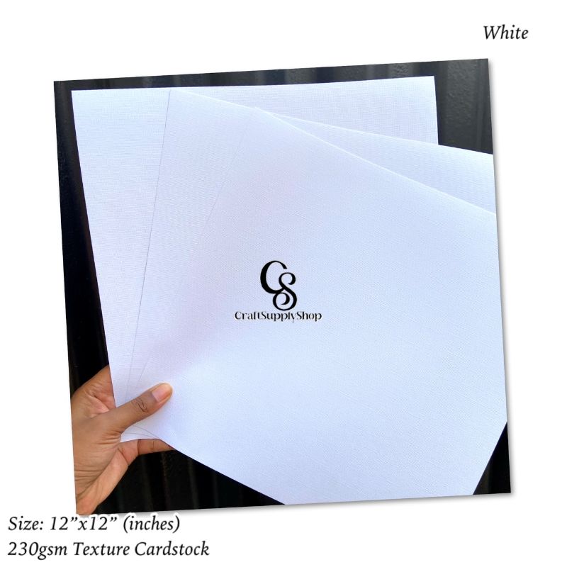 230gsm White Textured Cardstock – 1pc - CraftSupplyHQ