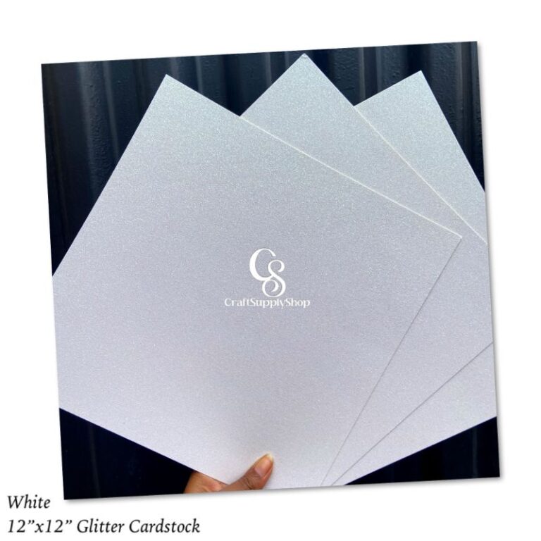 300gsm White Glitter Cardstock – 1pc - CraftSupplyHQ