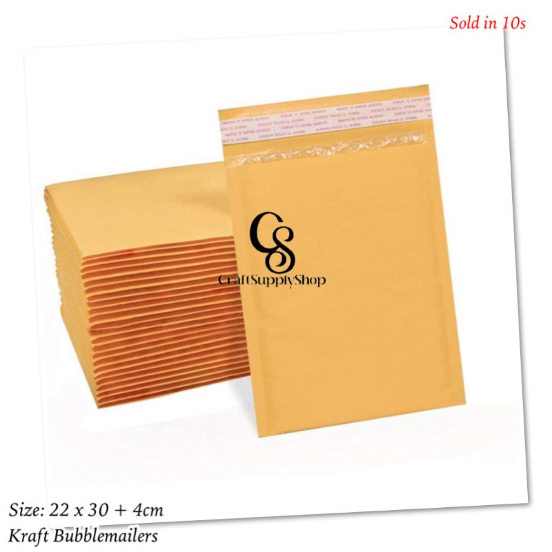 22x30cm Kraft Bubble Mailer – 10pcs - CraftSupplyHQ