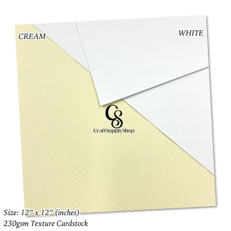 230gsm Cream Textured Cardstock – 1pc - CraftSupplyHQ