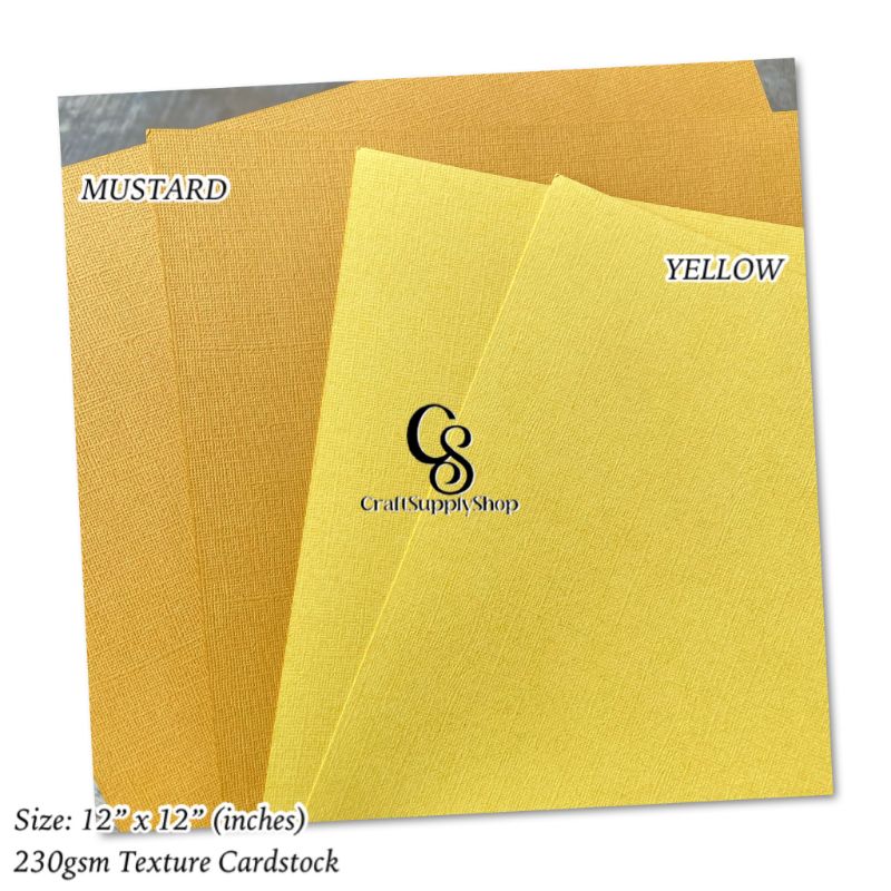 230gsm Mustard Textured Cardstock – 1pc - CraftSupplyHQ