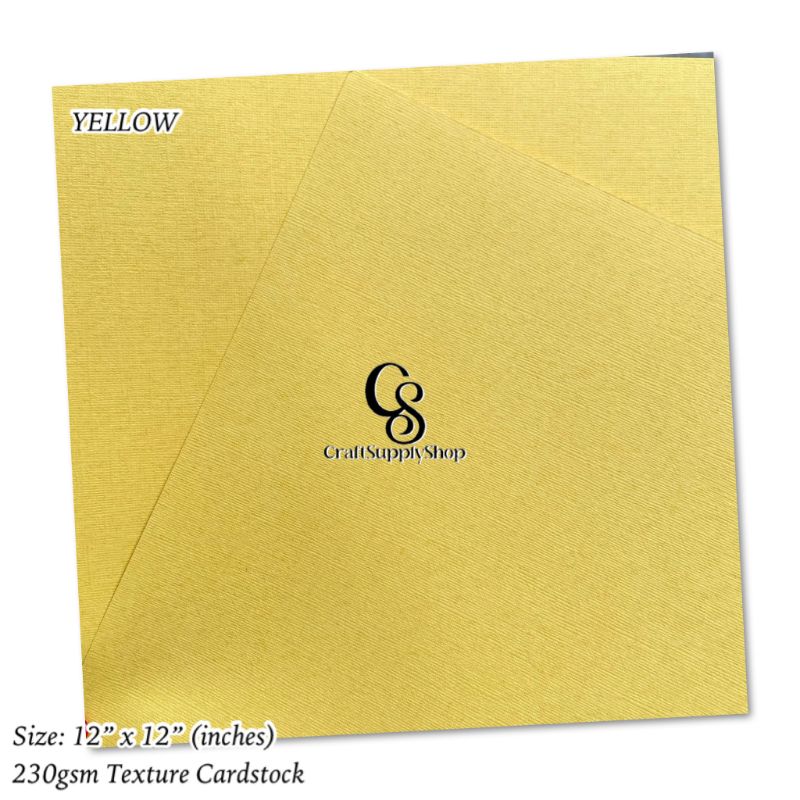 230gsm Yellow Textured Cardstock – 1pc - CraftSupplyHQ
