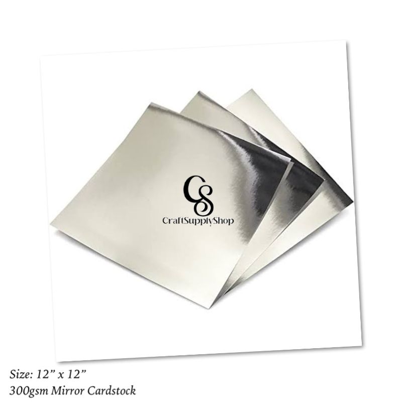 300gsm Mirror Silver Cardstock – 1pc - CraftSupplyHQ