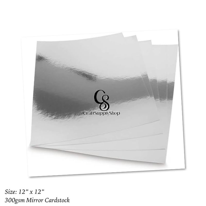 300gsm Mirror Silver Cardstock – 1pc - CraftSupplyHQ