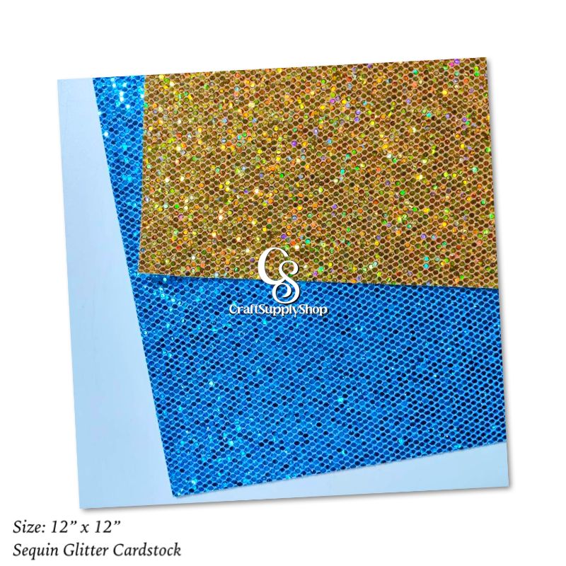 300gsm Royal Blue Sequin Glitter Cardstock – 1pc - CraftSupplyHQ