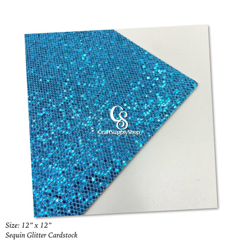 300gsm Royal Blue Sequin Glitter Cardstock – 1pc - CraftSupplyHQ