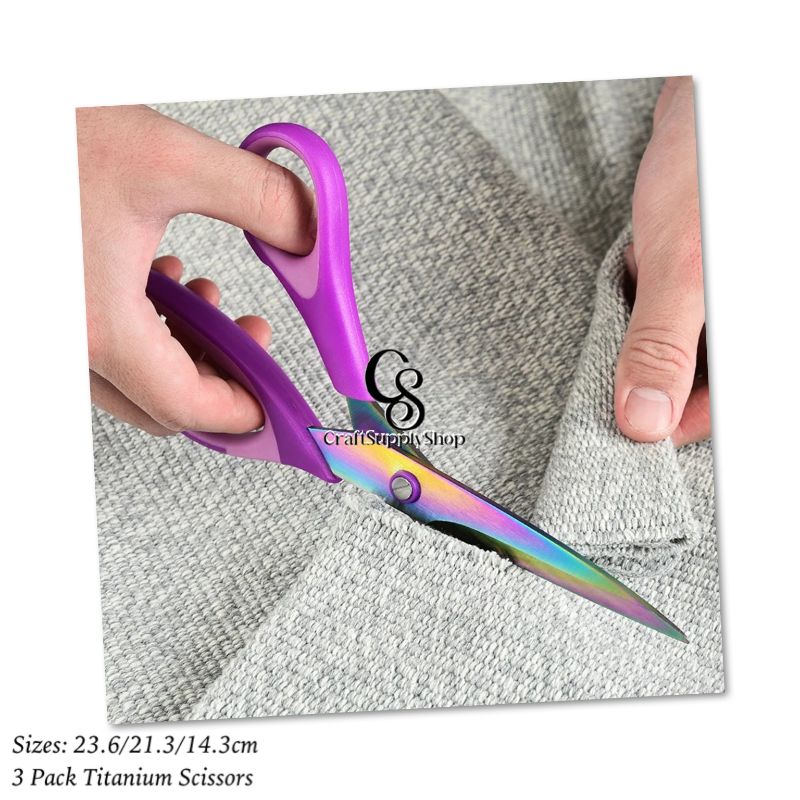 3pc Titanium Scissors Set - CraftSupplyHQ