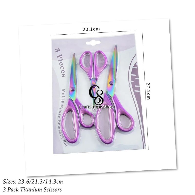 3pc Titanium Scissors Set - CraftSupplyHQ