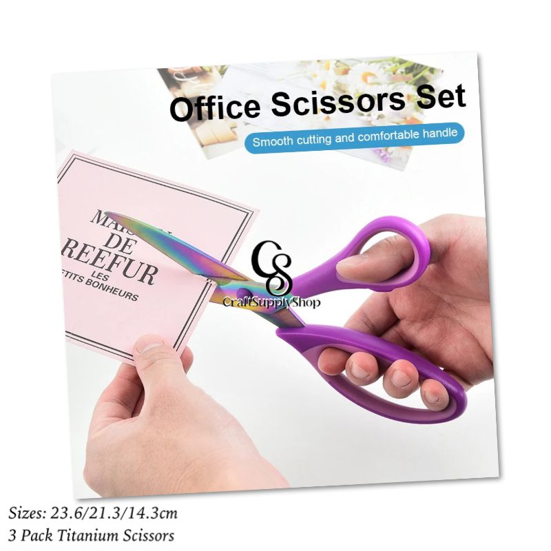 3pc Titanium Scissors Set - CraftSupplyHQ