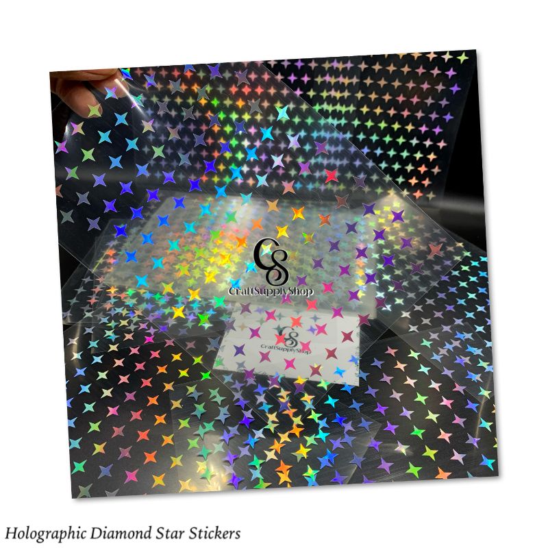 Holographic Vinyl Diamond Star Stickers - CraftSupplyHQ