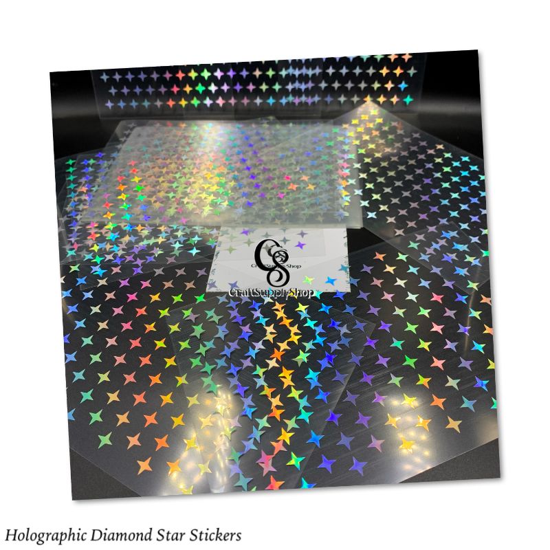 Holographic Vinyl Diamond Star Stickers - CraftSupplyHQ