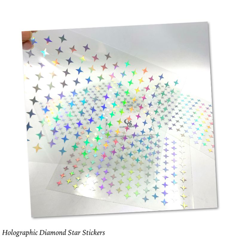 Holographic Vinyl Diamond Star Stickers - CraftSupplyHQ