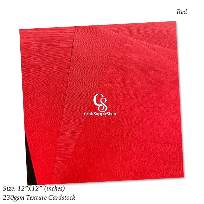 230gsm Red Textured Cardstock – 1pc - CraftSupplyHQ