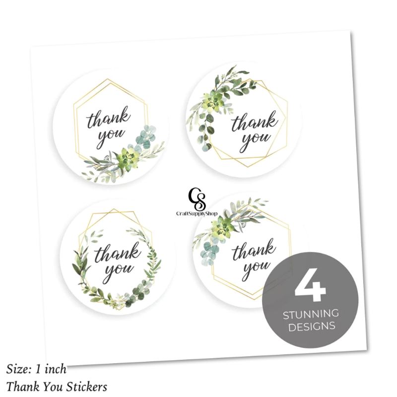 Thank you Floral Sticker Roll - CraftSupplyHQ