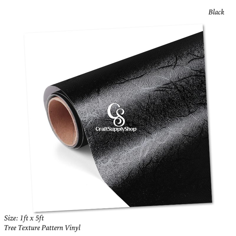 Tree Textured Metallic Black Adhesive Vinyl - CraftSupplyHQ
