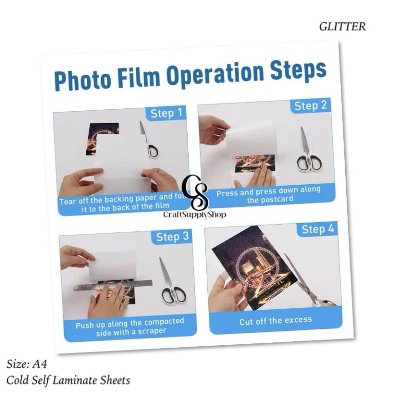 A4 Glitter Cold Self Laminate Sheets - CraftSupplyHQ