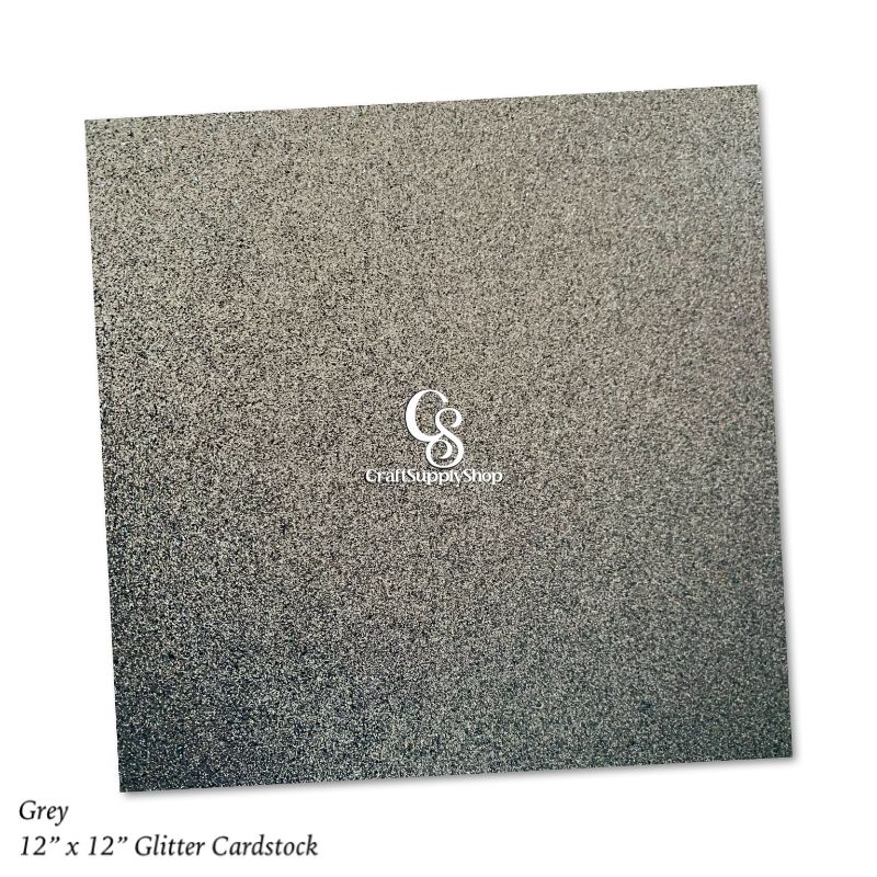 300gsm Grey Glitter Cardstock – 1pc - CraftSupplyHQ