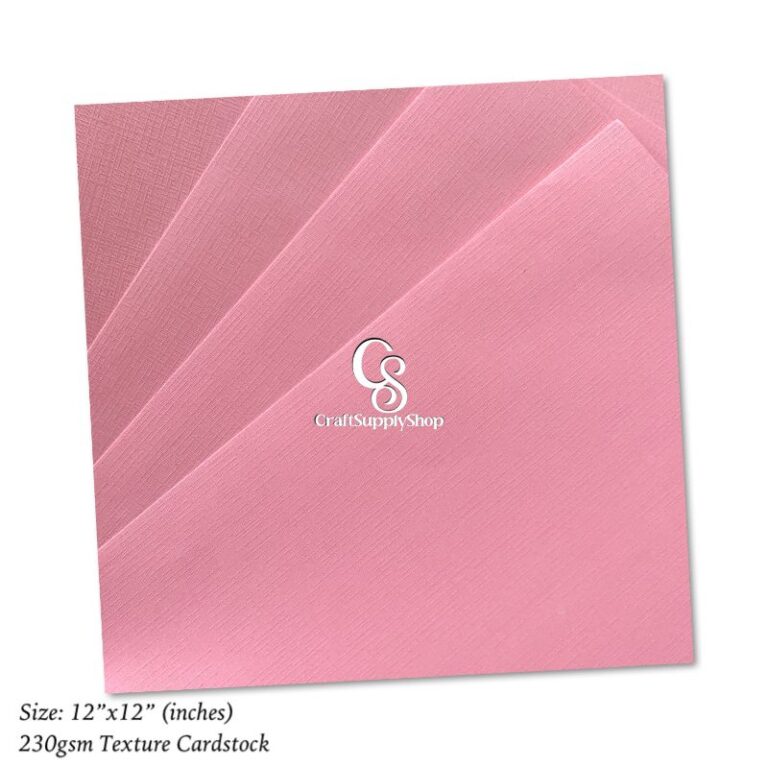 230gsm Pink Crosshatch Texture Cardstock - CraftSupplyHQ